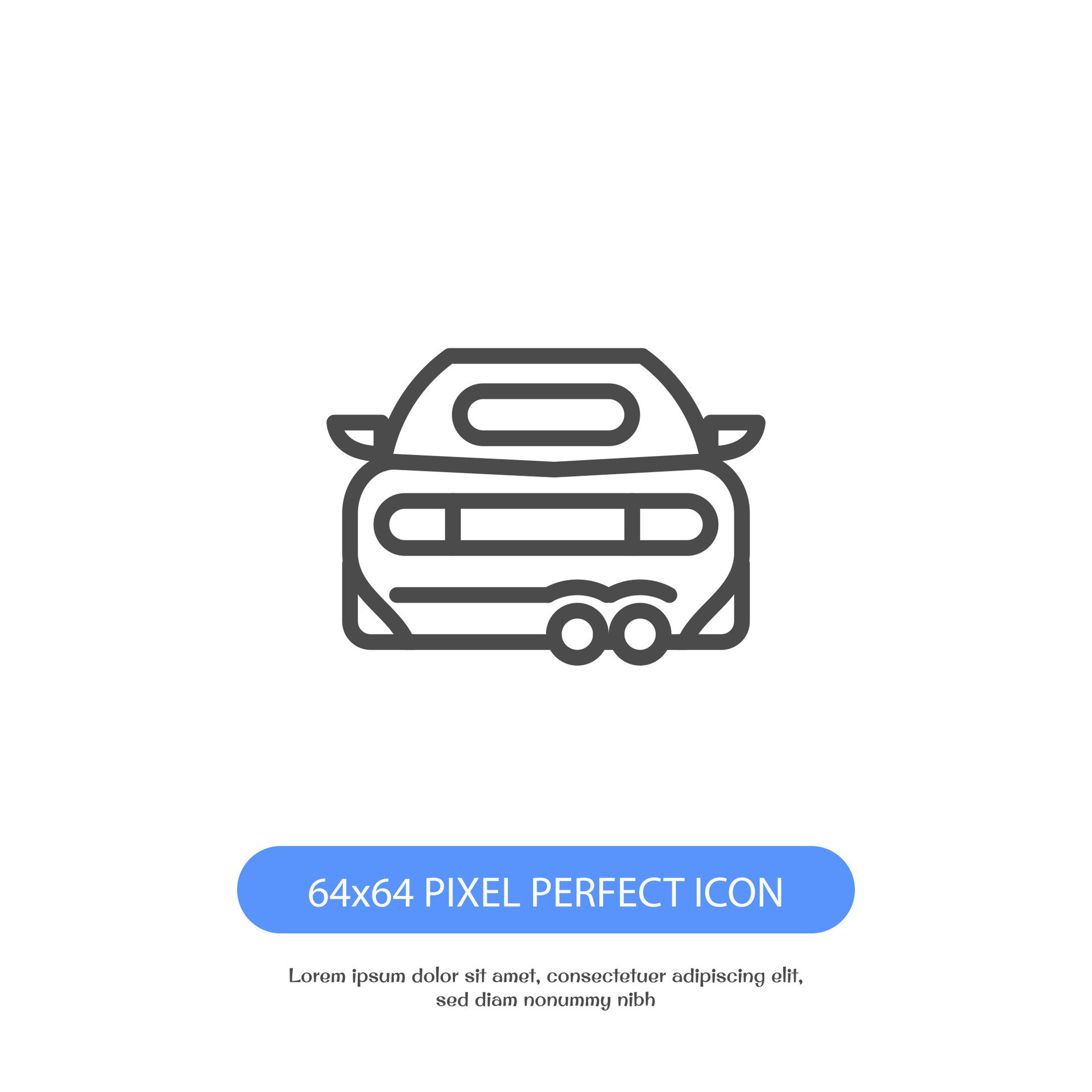 car from back sign outline icon vector. 64x64 pixel perfect for web and ...