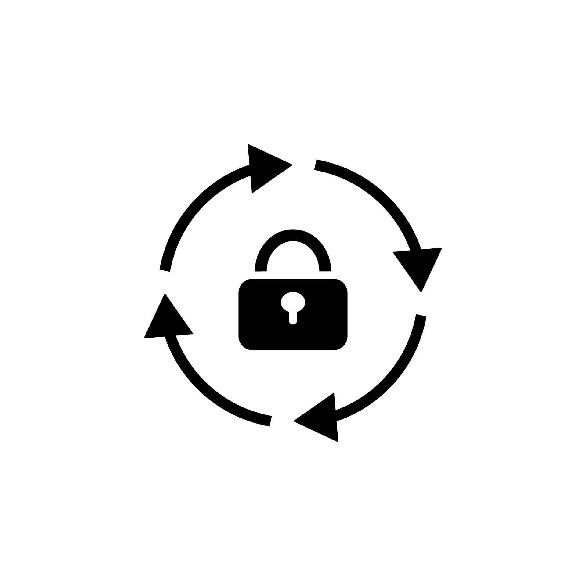 Lock With Round Arrows Update With Reboot And Secure Web System With
