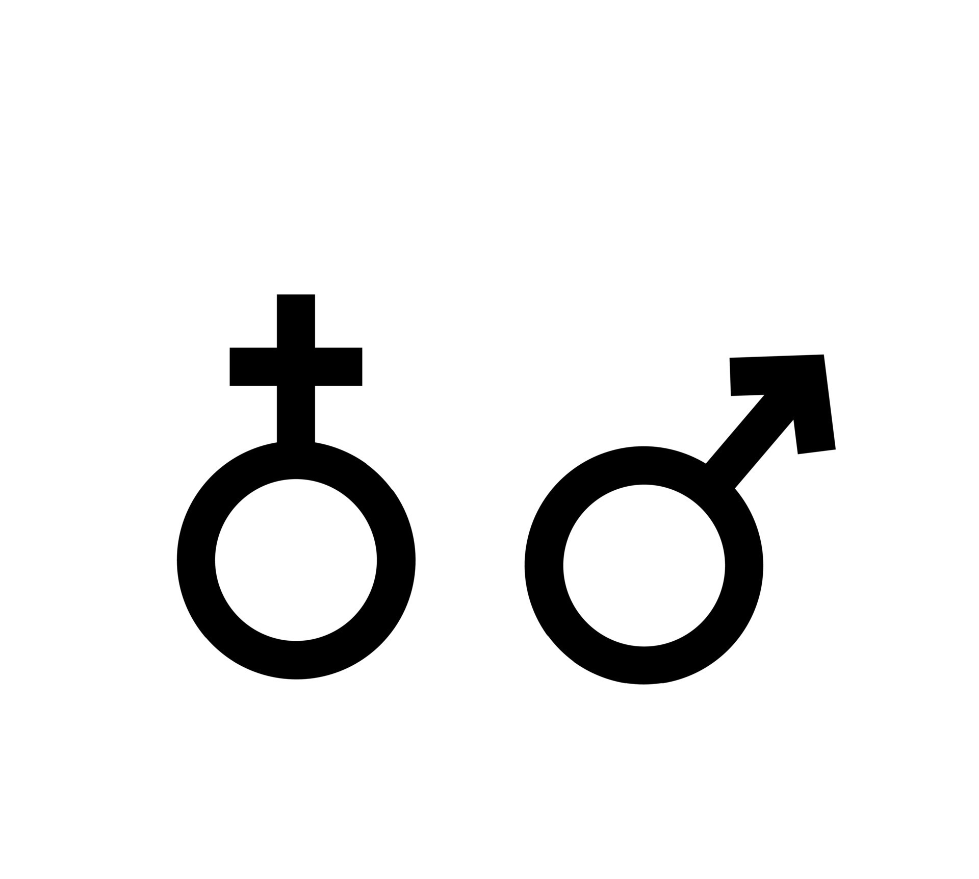 Black Gender Symbols Male And Female Gender Relationship With Arrow And Cross With Homo And
