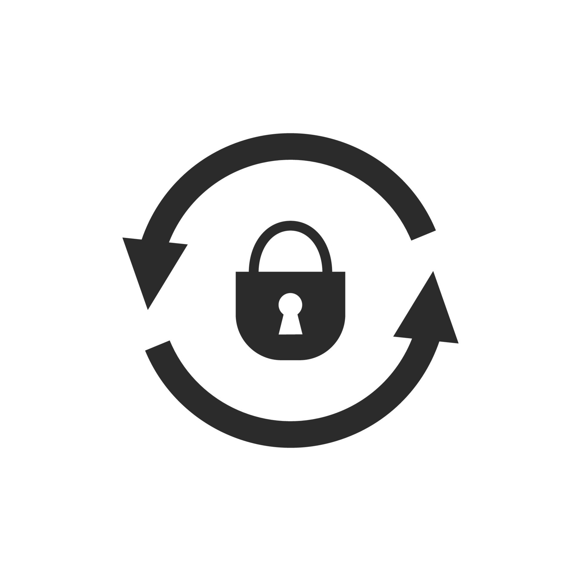 Black Lock With Circular Arrows Website Update With Reboot And Secure