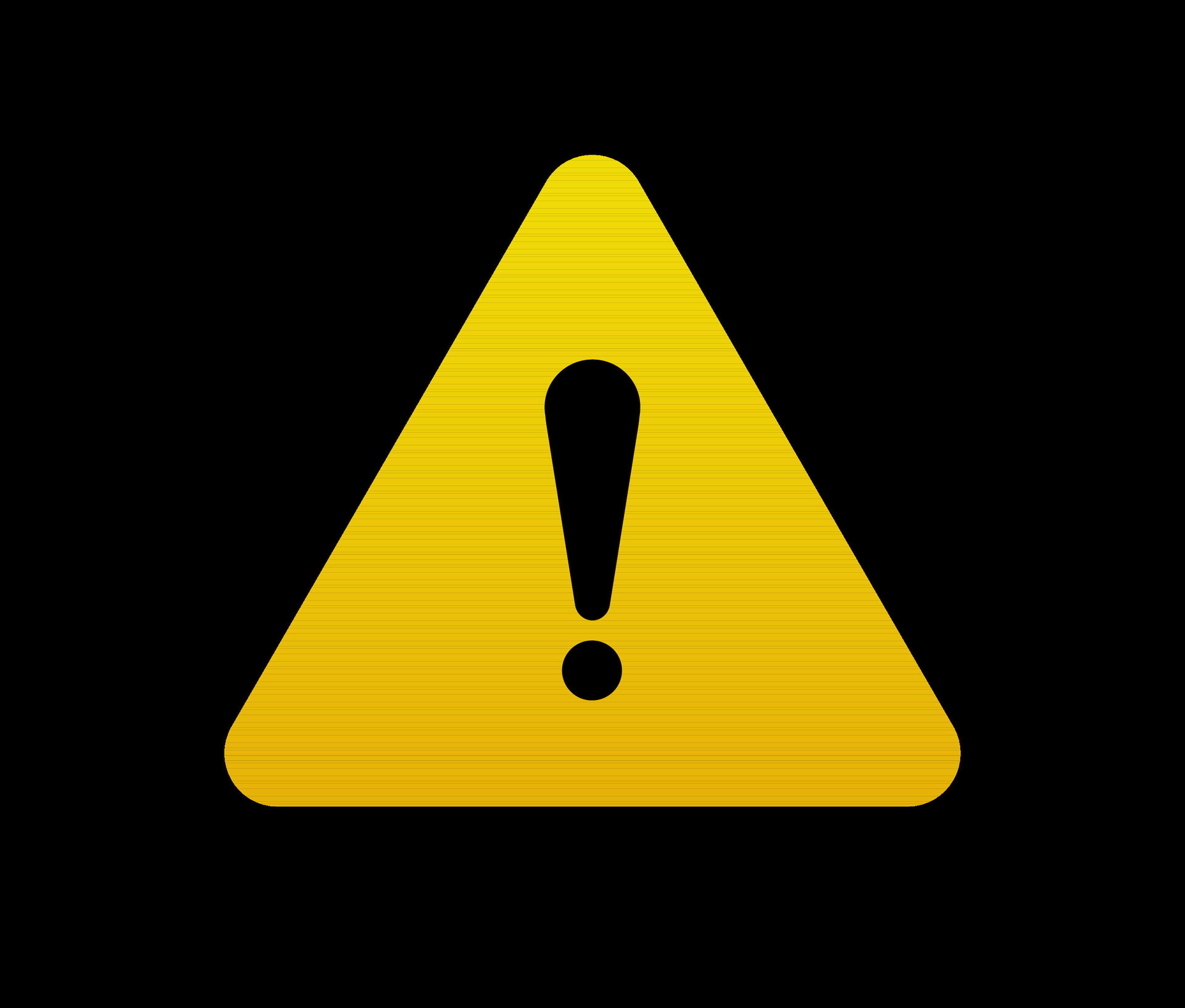 Exclamation point in yellow triangle. Hazard warning and web caution ...