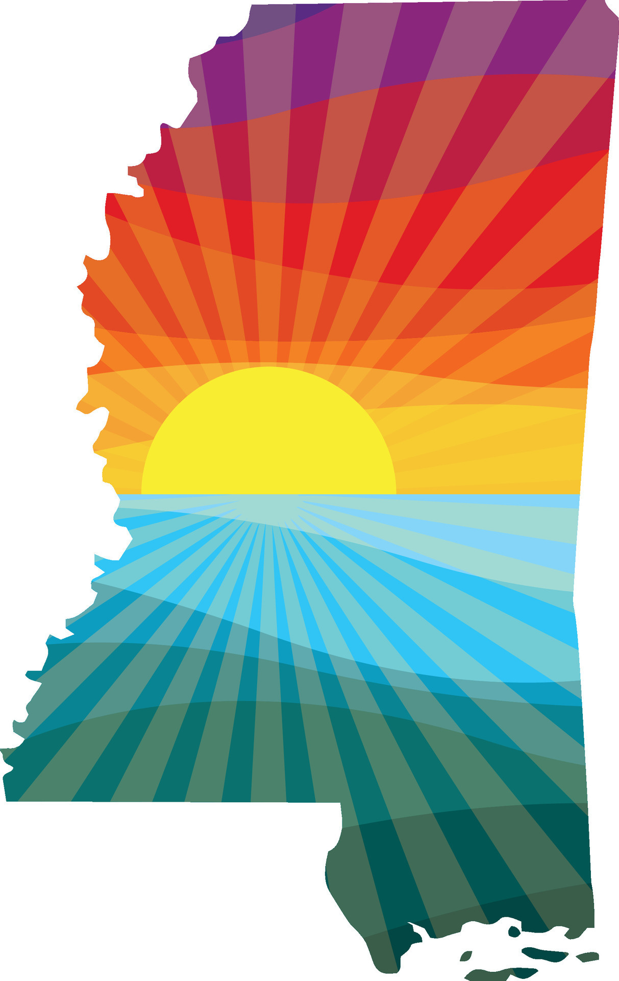 Colorful Sunset Outline of Mississippi Vector Graphic Illustration Icon 32406359 Vector Art at ...