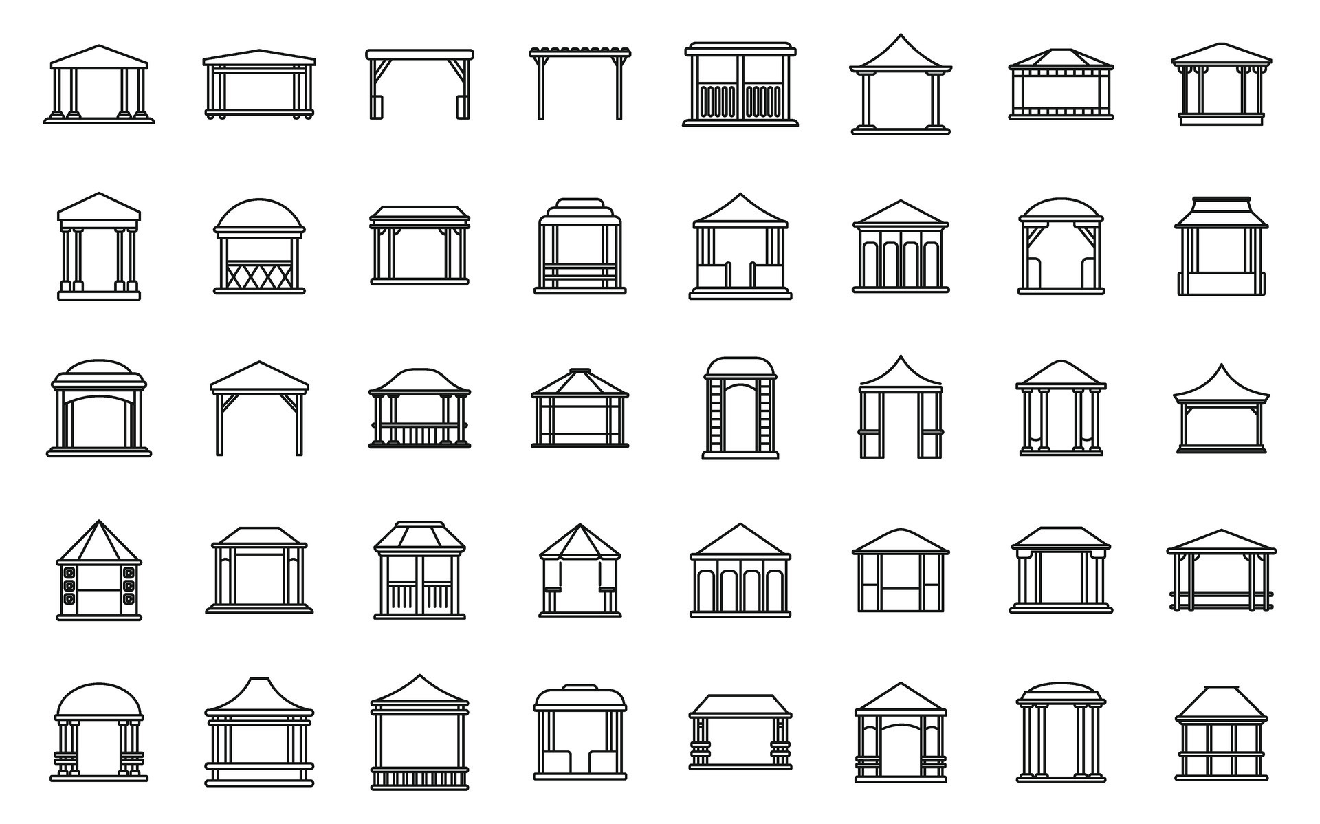 Pergola icons set outline vector. Gazebo park 32407402 Vector Art at ... Pergola icons set outline vector. Gazebo park 32407402 Vector Art at ...