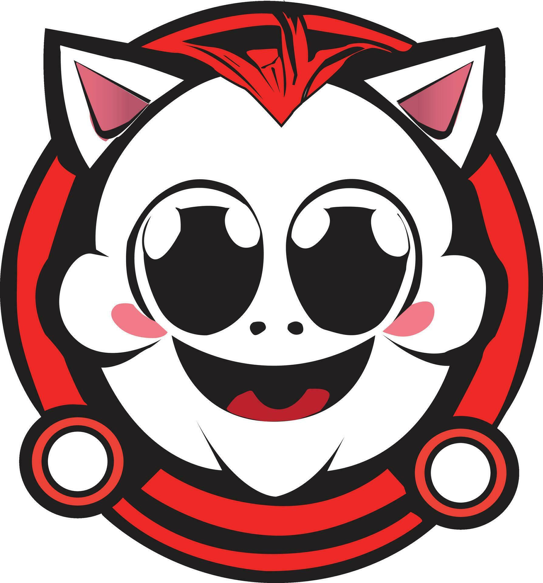 Cartoon Sticker With Happiness Of Expression Vector Illustration