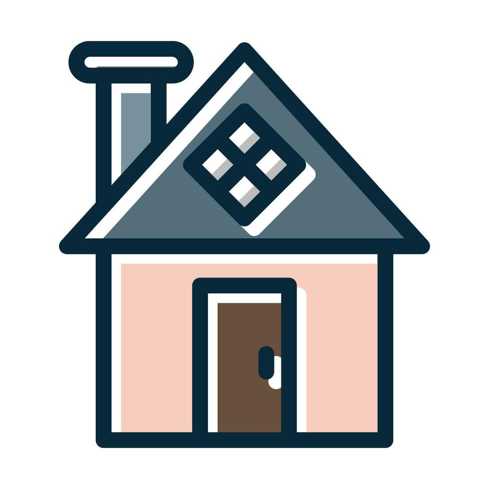 House Vector Thick Line Filled Dark Colors Icons For Personal And ...