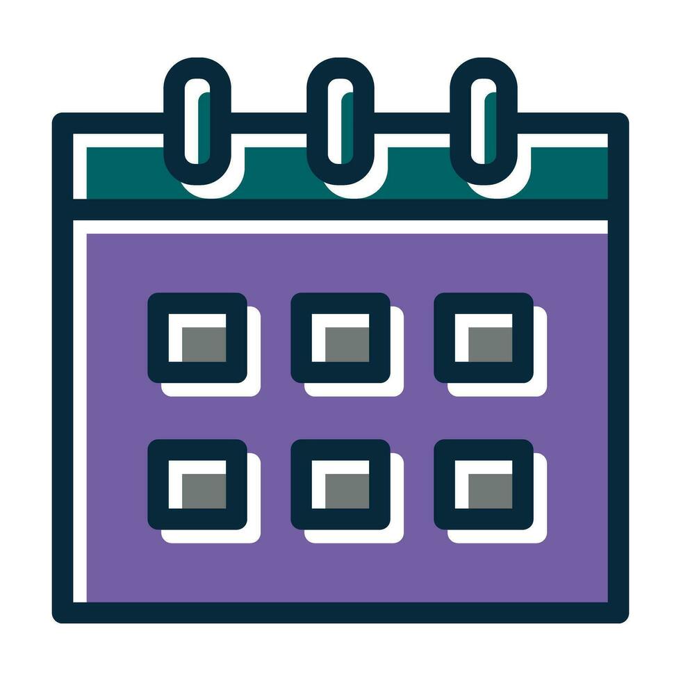 Calendar Vector Thick Line Filled Dark Colors Icons For Personal And ...