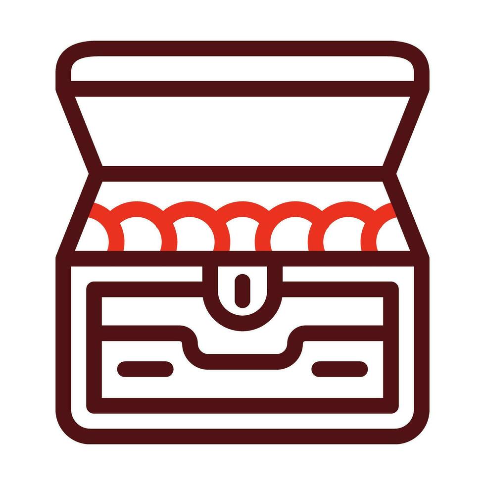 Treasure Chest Vector Thick Line Two Color Icons For Personal And ...