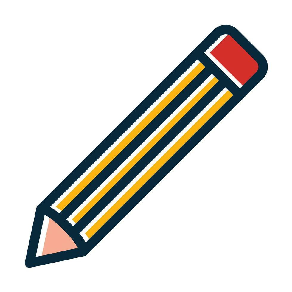 Pencil Vector Thick Line Filled Dark Colors Icons For Personal And ...