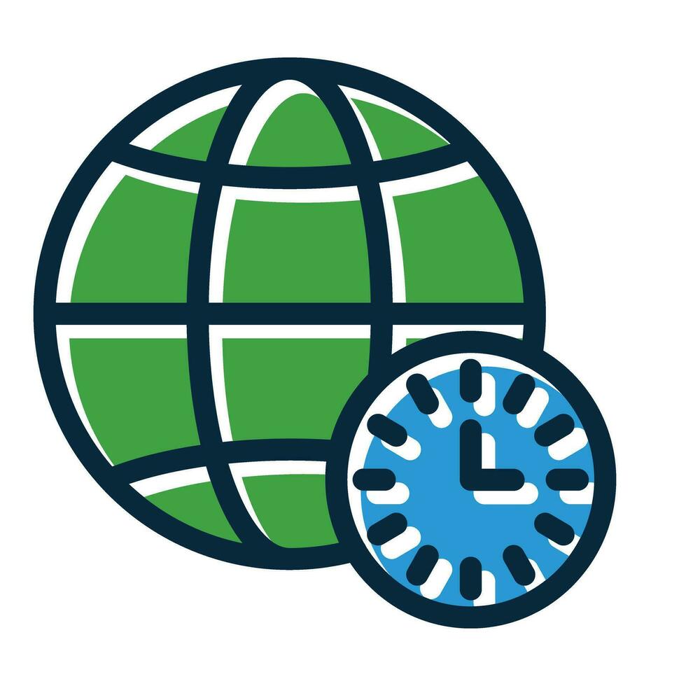 Time Zone Vector Thick Line Filled Dark Colors Icons For Personal And ...