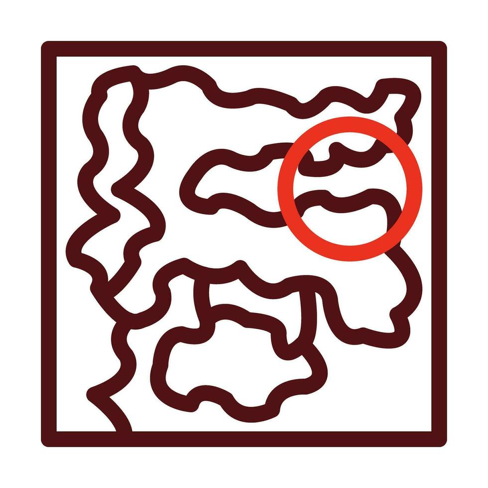 Red Zone Vector Thick Line Two Color Icons For Personal And Commercial ...