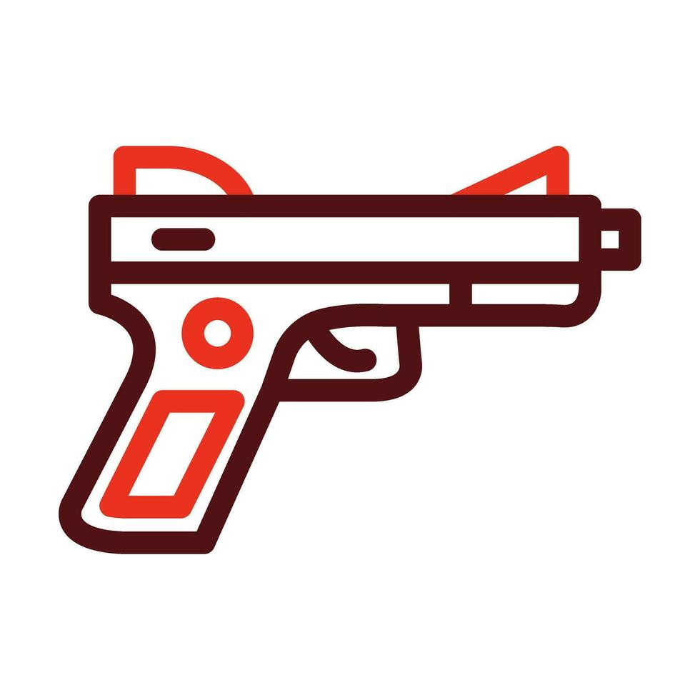 Pistol Vector Thick Line Two Color Icons For Personal And Commercial ...