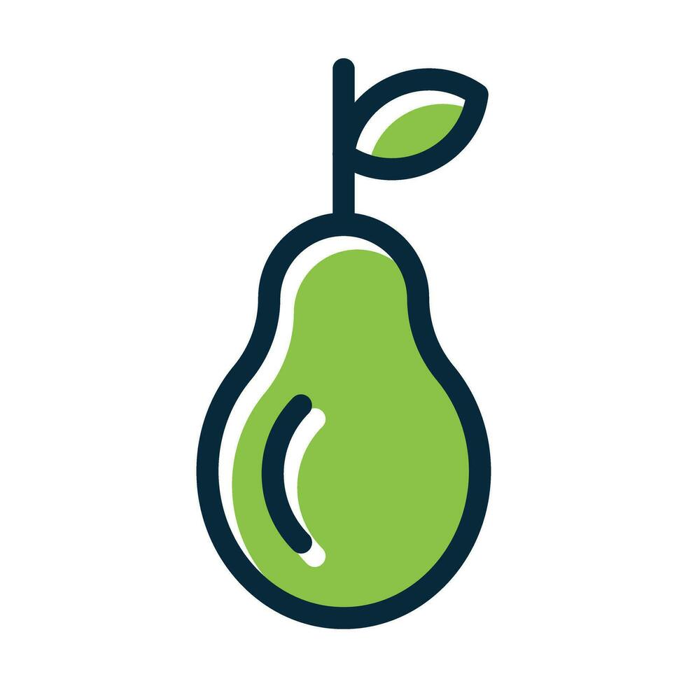 Pear Vector Thick Line Filled Dark Colors Icons For Personal And ...