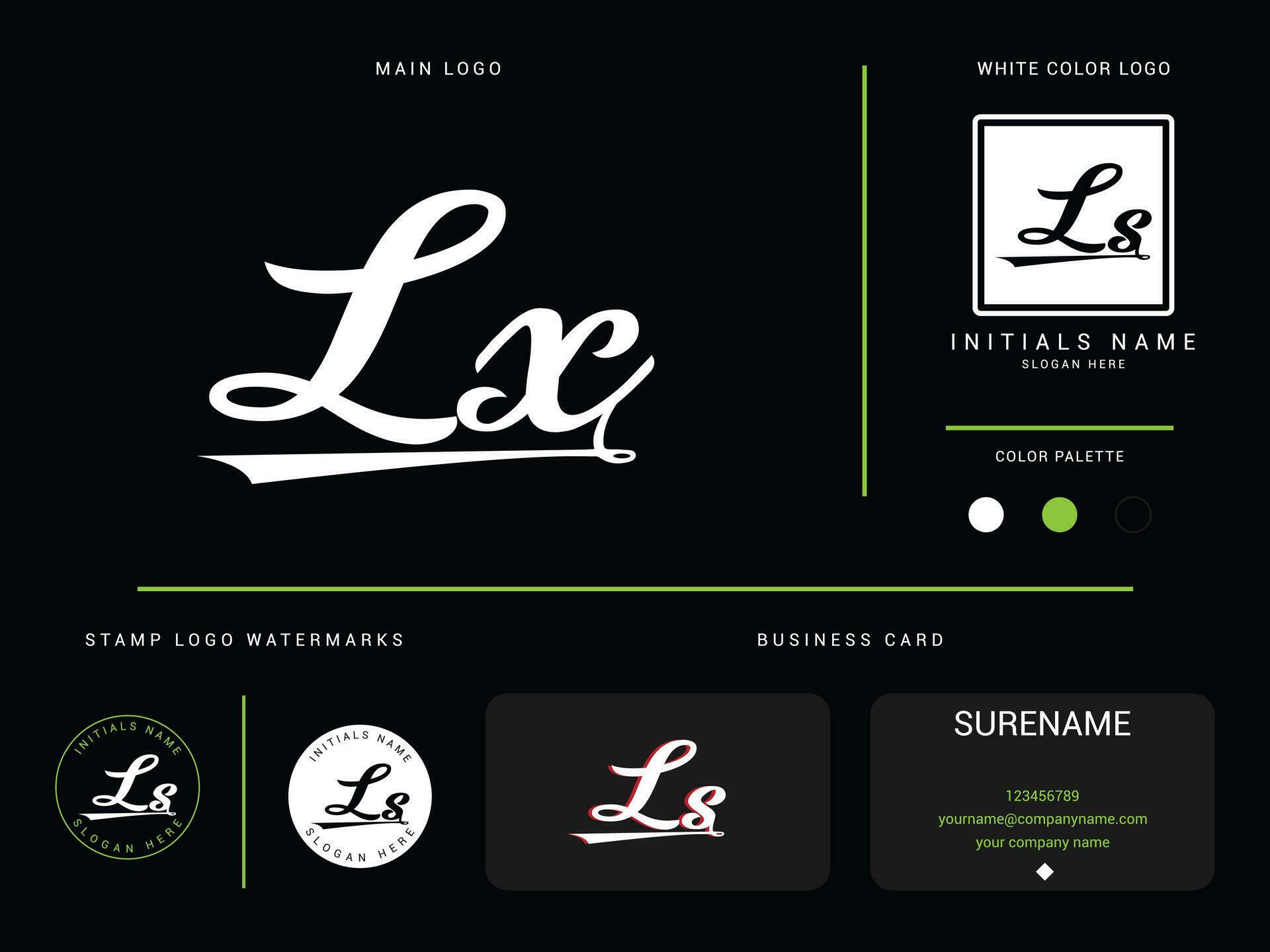 Abstract Lx Logo Branding, Professional Ls LX Apparel Luxury Letter Logo Icon 32413647 Vector ...