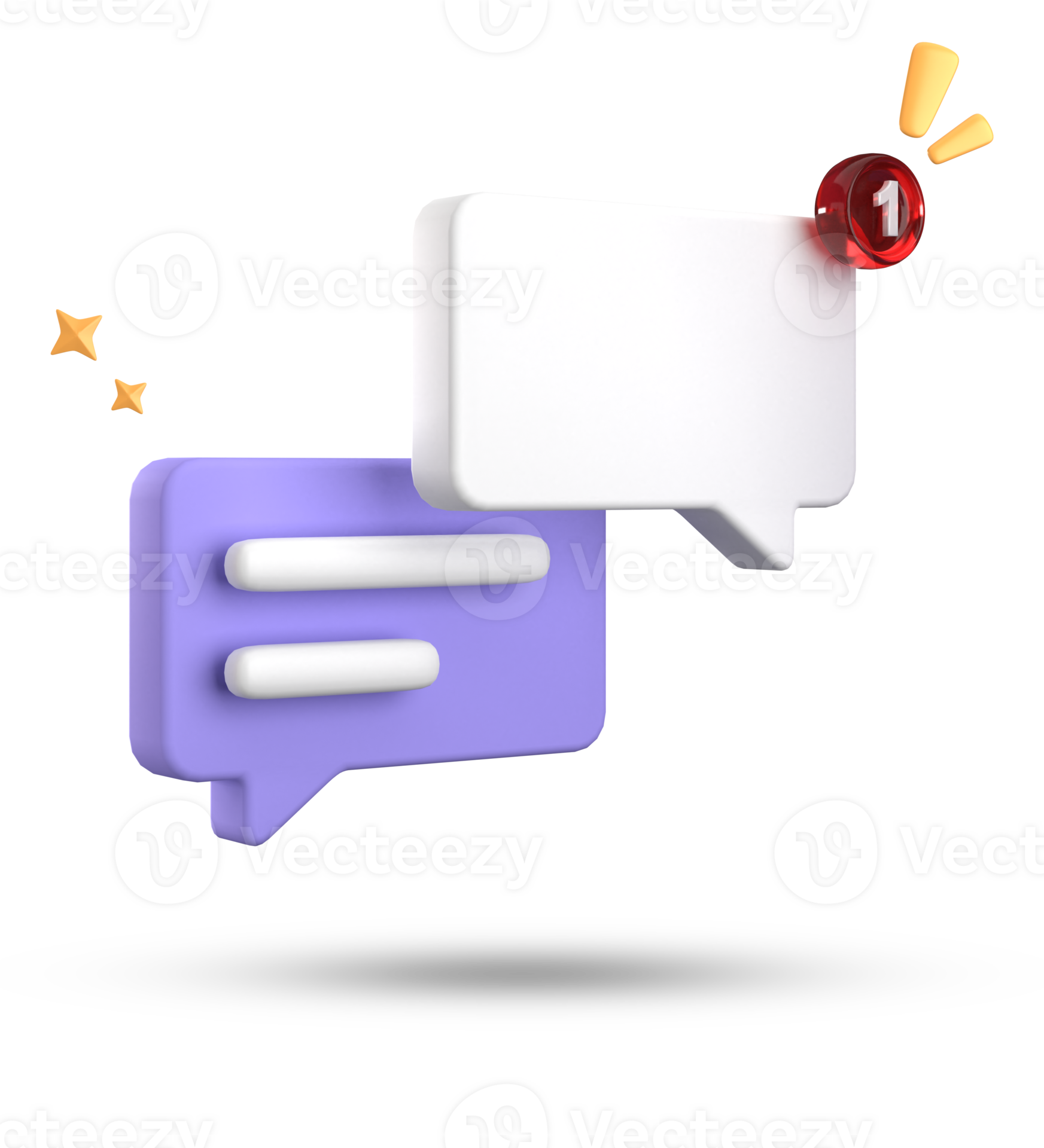 3d rendering of speech bubble, 3D pastel chat icon set. Set of 3d speak ...