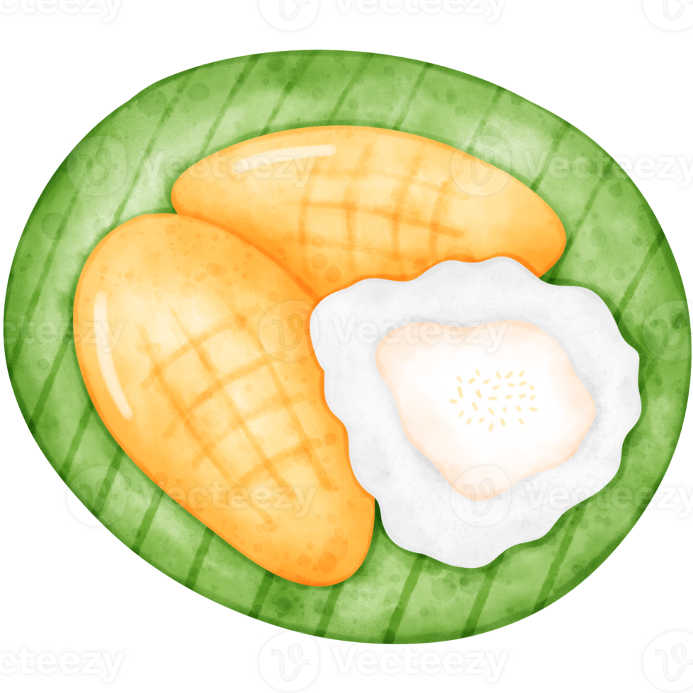 Mango Sticky Rice Mango Watercolor 32414710 Png