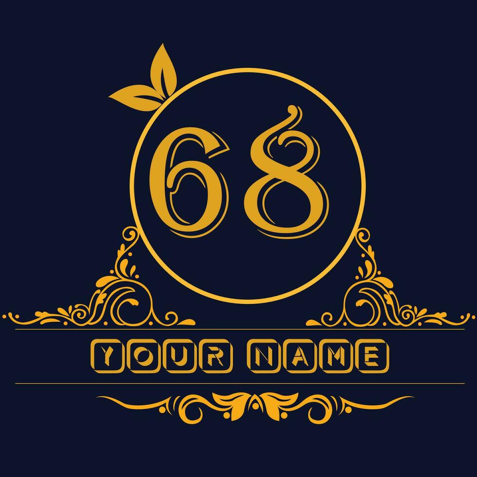 New unique logo design with number 68 32414828 Vector Art at Vecteezy