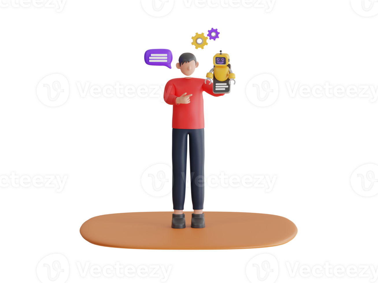 Robot Virtual Assistant 3d Illustration Chatbot Customer Service