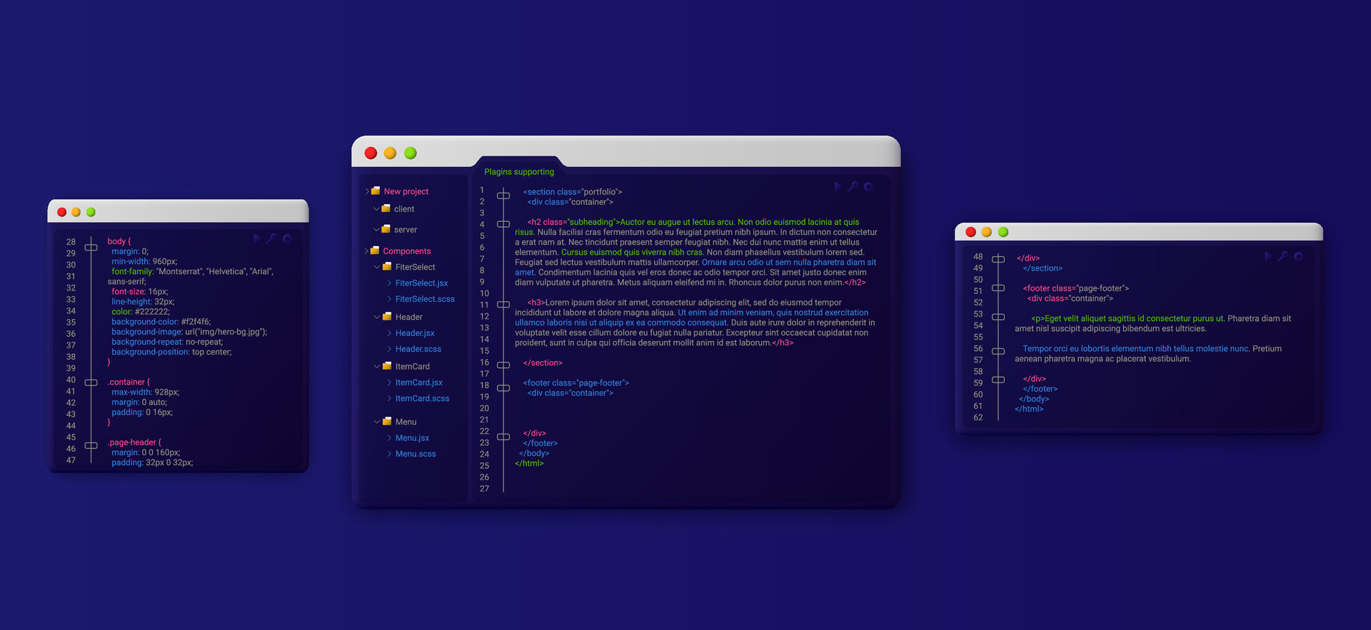 Web Windows With Code Template Creation Of Website With Programming And Coding Commands And Use