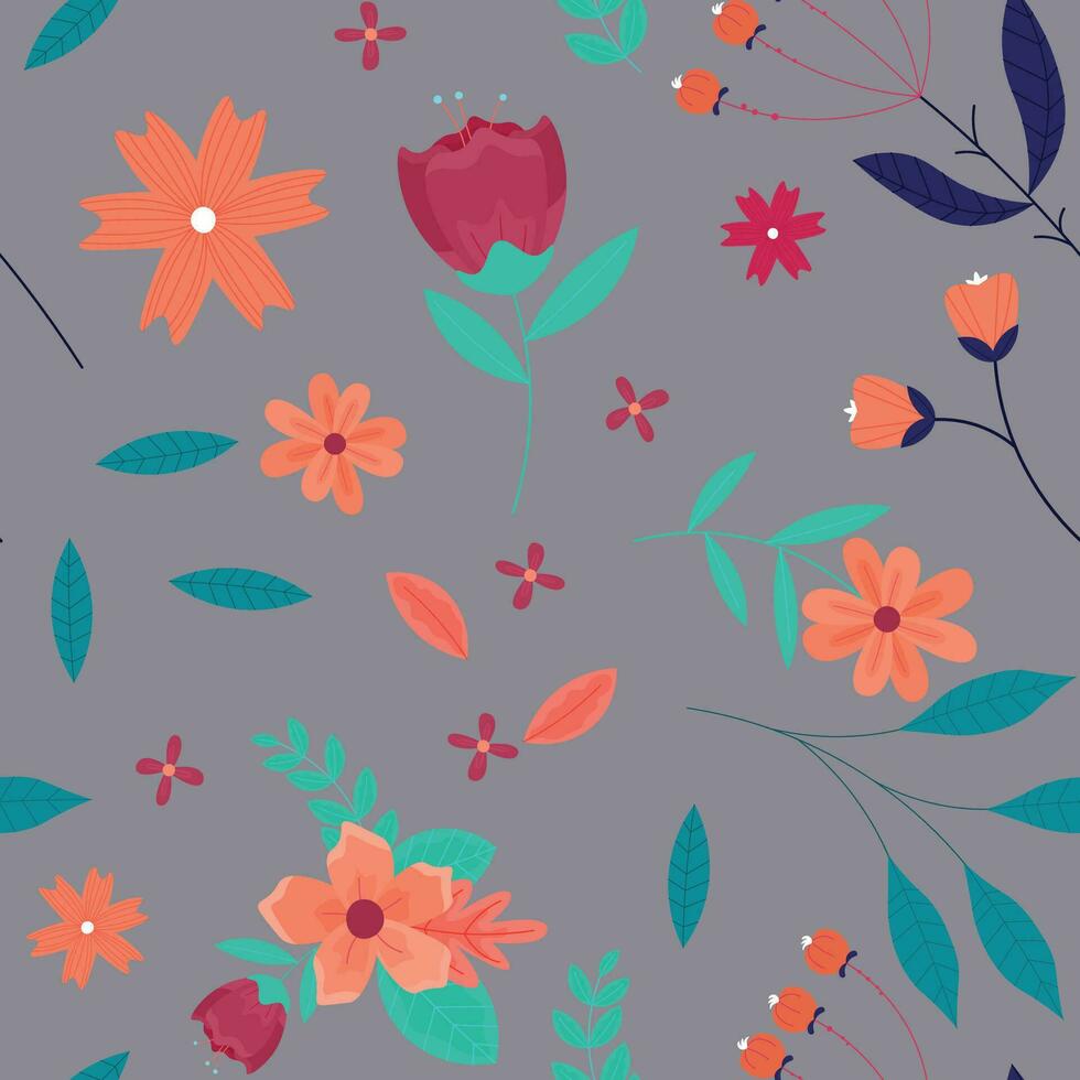 Abstract Flat Hand Draw Floral Pattern Background Vector 32424572