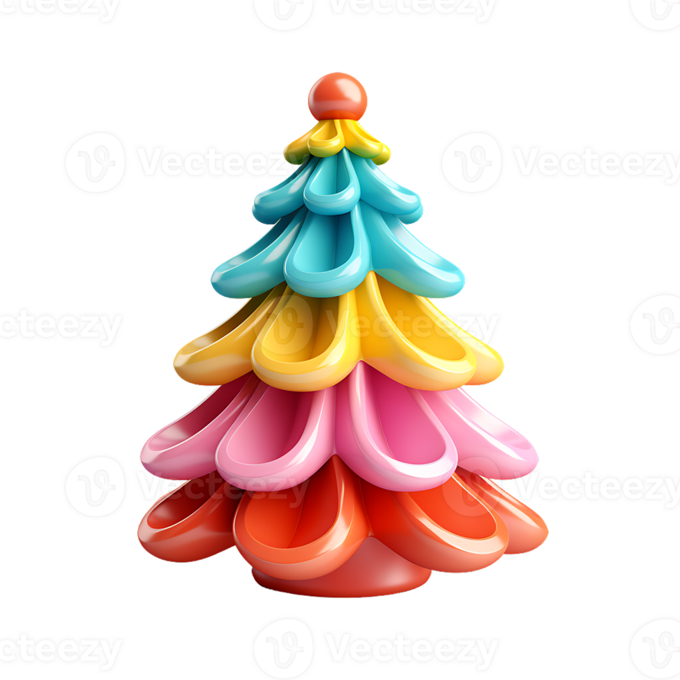 3d Beautiful Christmas Tree Ai Generative 32426112 Png