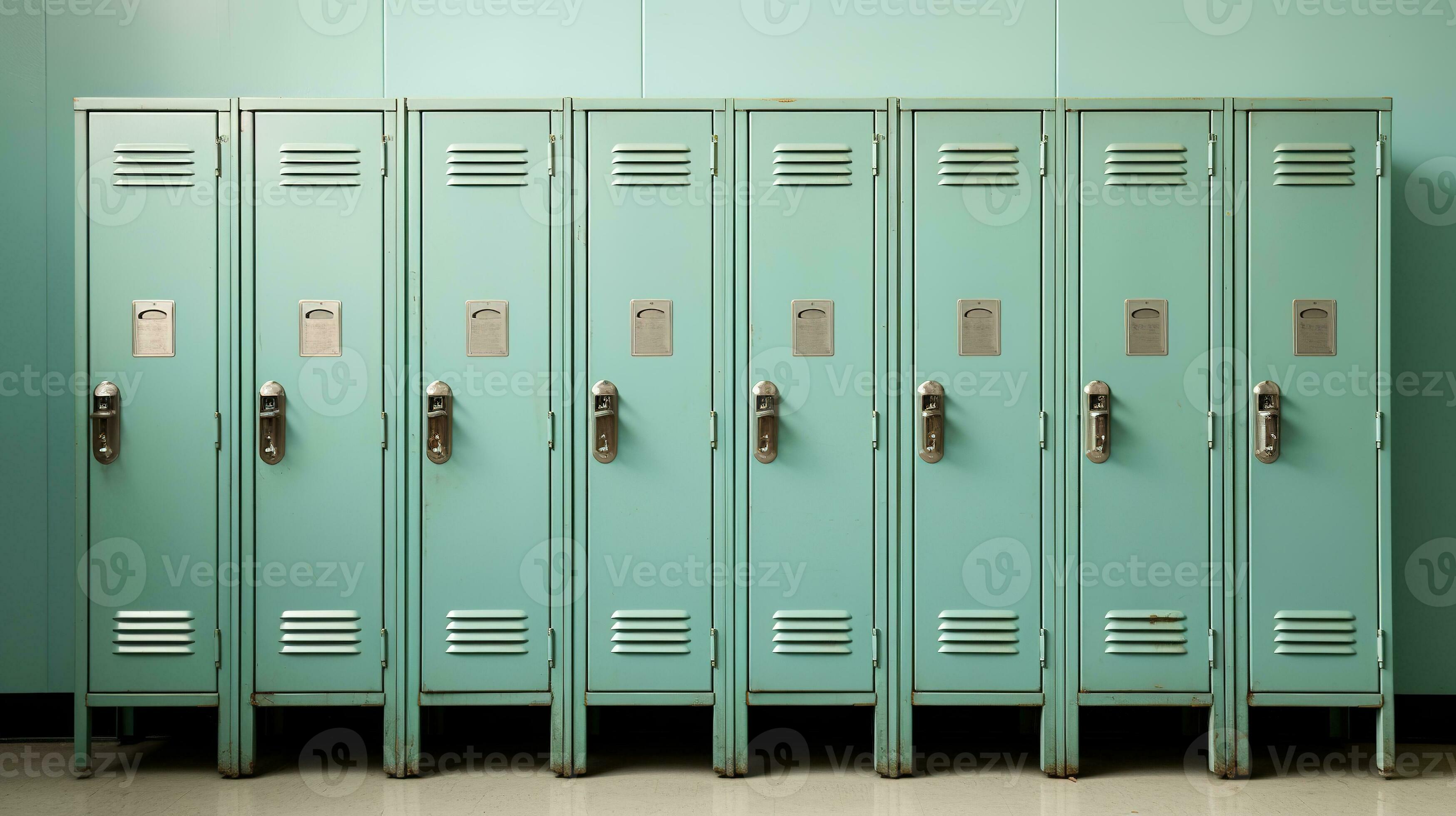 Generative AI, Row of high school lockers in the hallway, locker room 32426518 Stock Photo at ...
