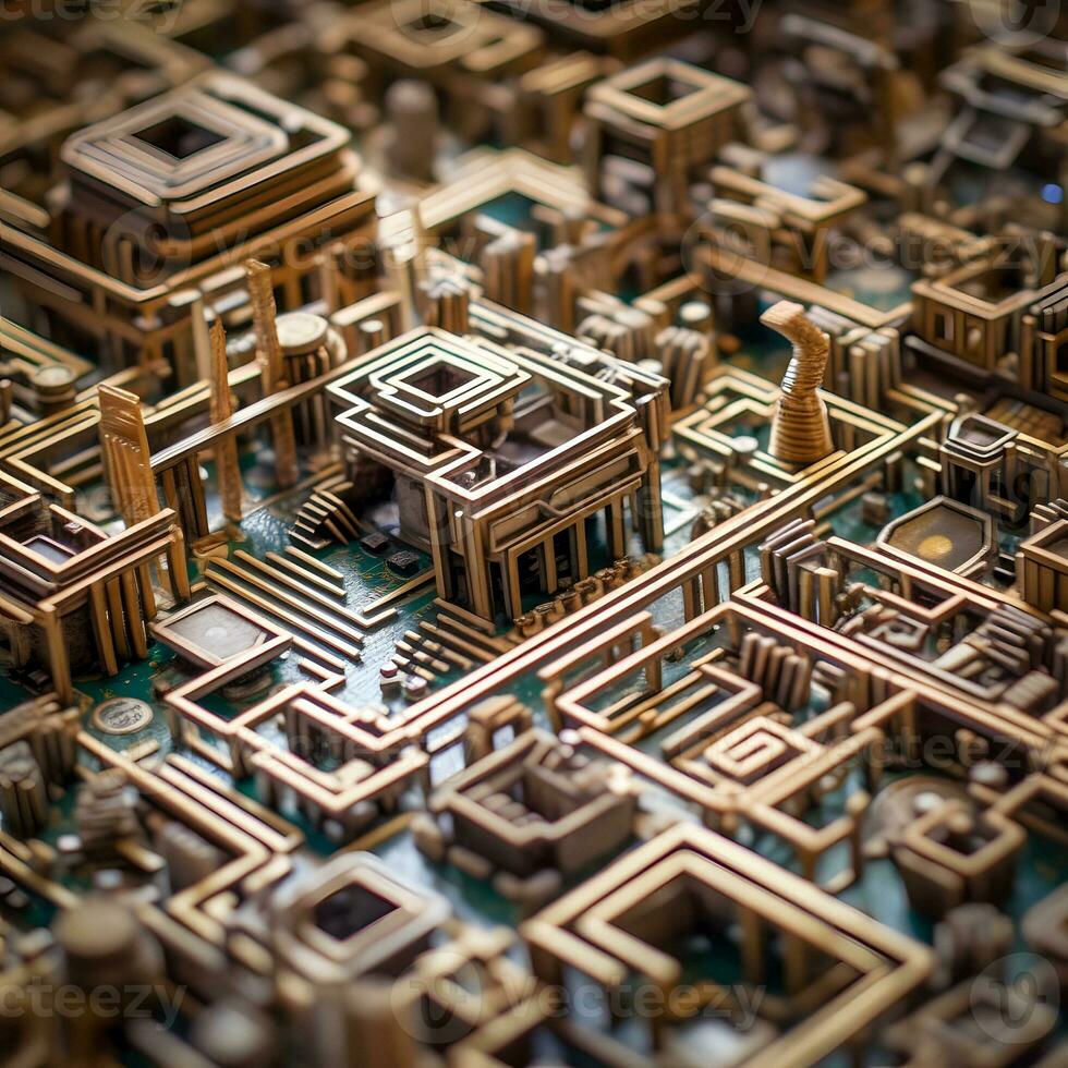 Intricate AI Generated Miniature Maze on Motherboard 32433118 Stock ... Intricate AI Generated Miniature Maze on Motherboard 32433118 Stock ...