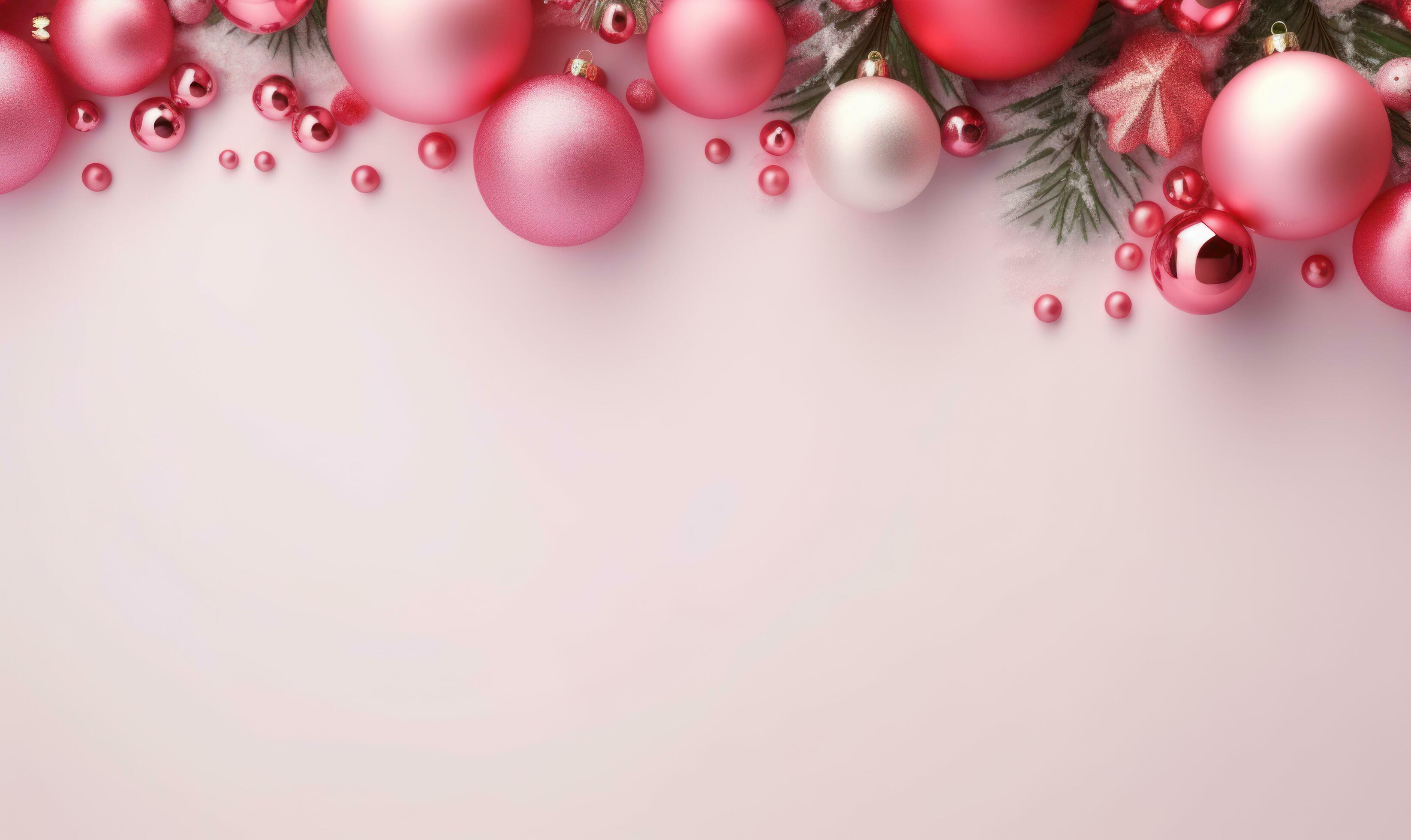 christmas frame border light pink background AI Generated christmas frame border light pink background AI Generated