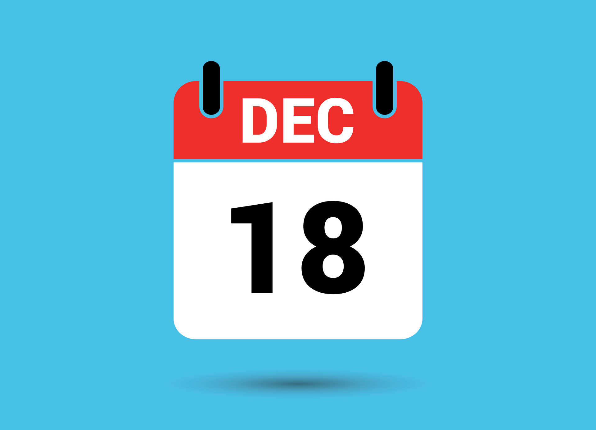 December 18 Calendar Date Flat Icon Day 18 Vector Illustration 32460631 Vector Art at Vecteezy