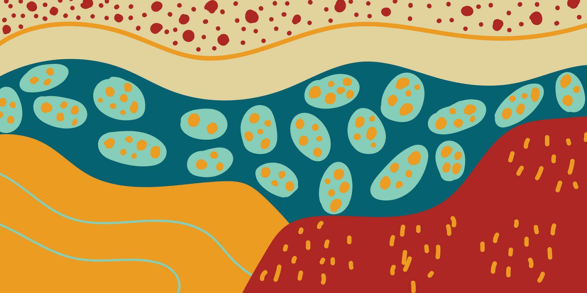 Abstract doodle shapes pattern background, colourful organic shapes and colors in vector modern ...