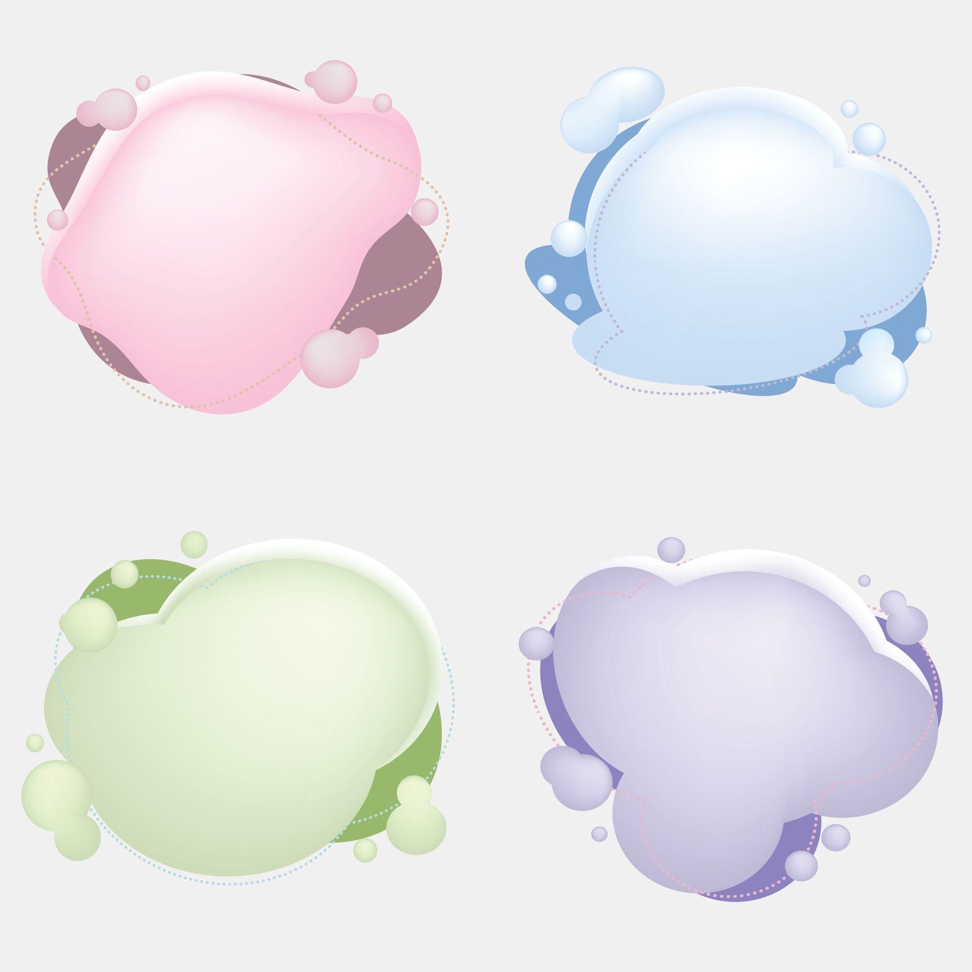 Pastel freeform bubbles frame abstract vector isolate background ...