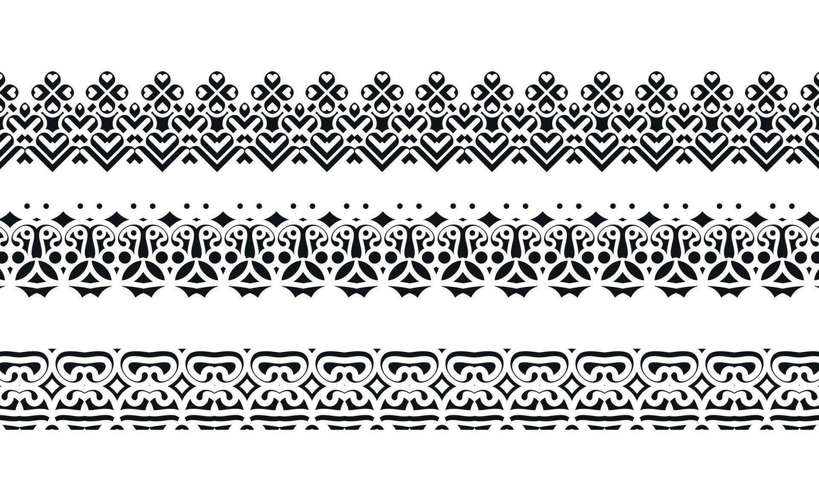 Ornament Style Ethnic Seamless Borders Set 32466931 Vector Art At Vecteezy