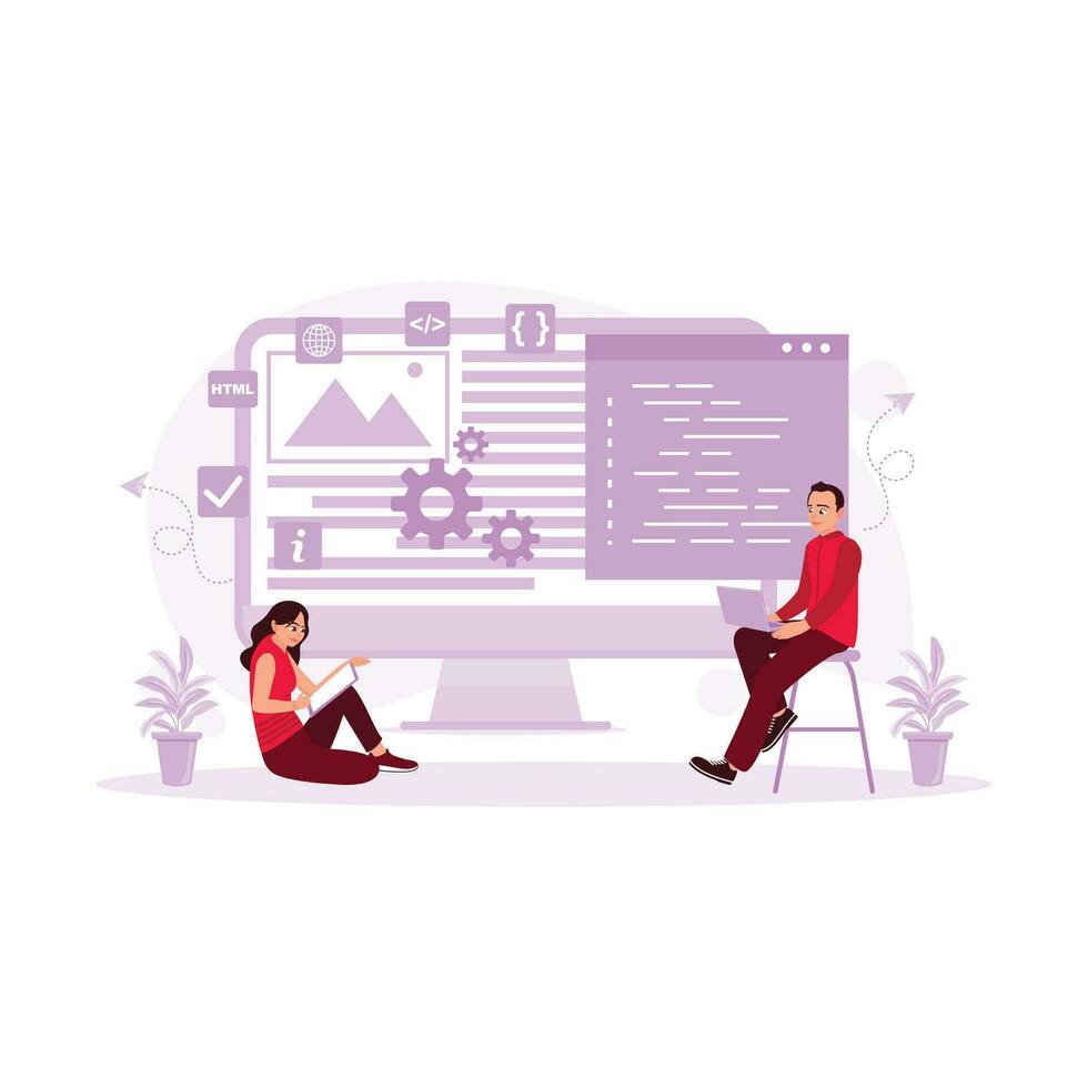 Young software developer IT specialist who professionally programs ...