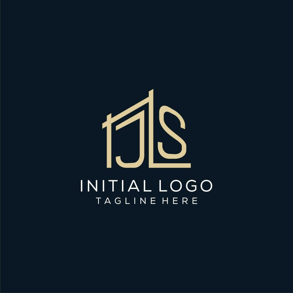 Initial JS logo, clean and modern architectural and construction logo ...