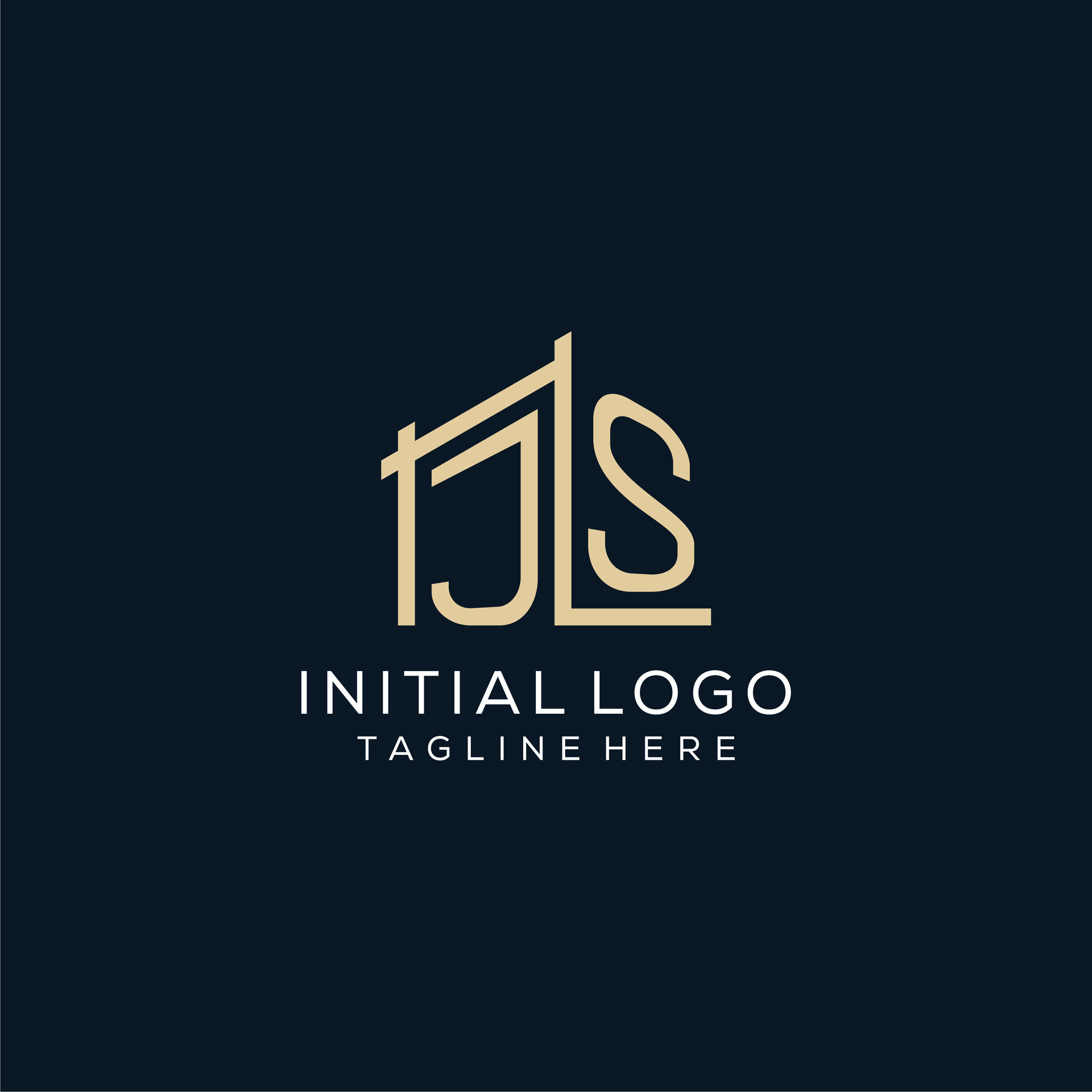Initial JS logo, clean and modern architectural and construction logo ...