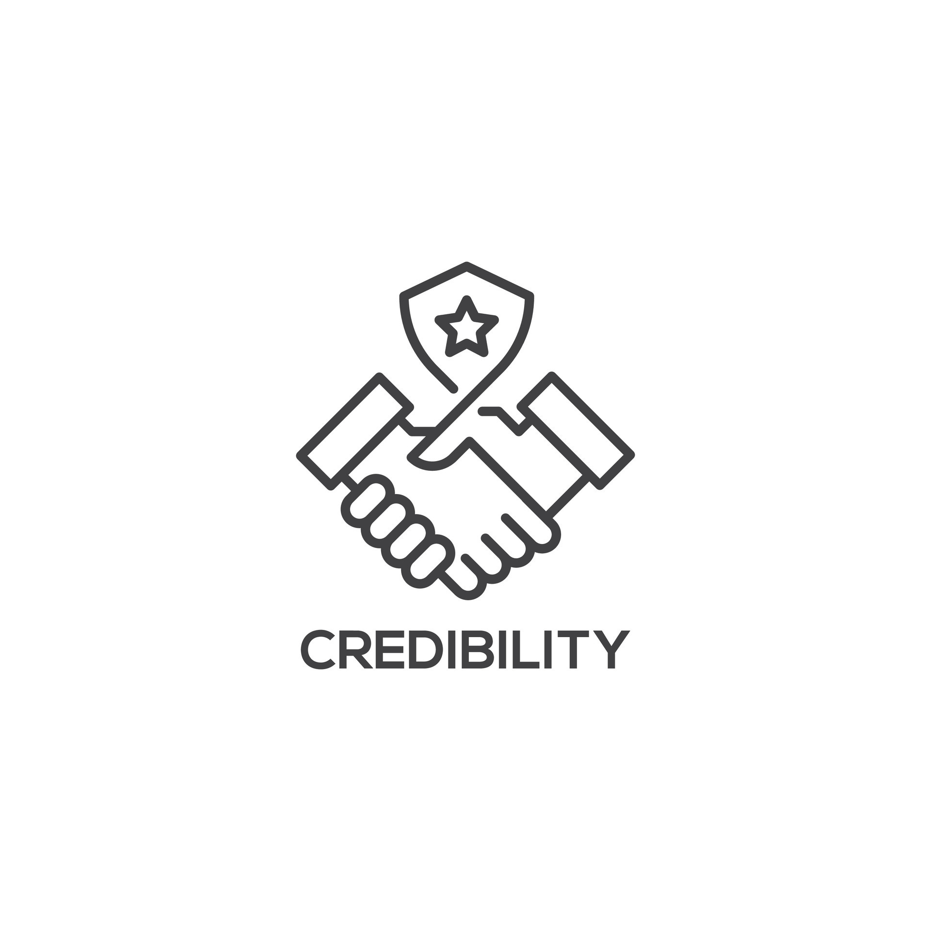 Credibility icon, business concept. Modern sign, linear pictogram ... Credibility icon, business concept. Modern sign, linear pictogram ...
