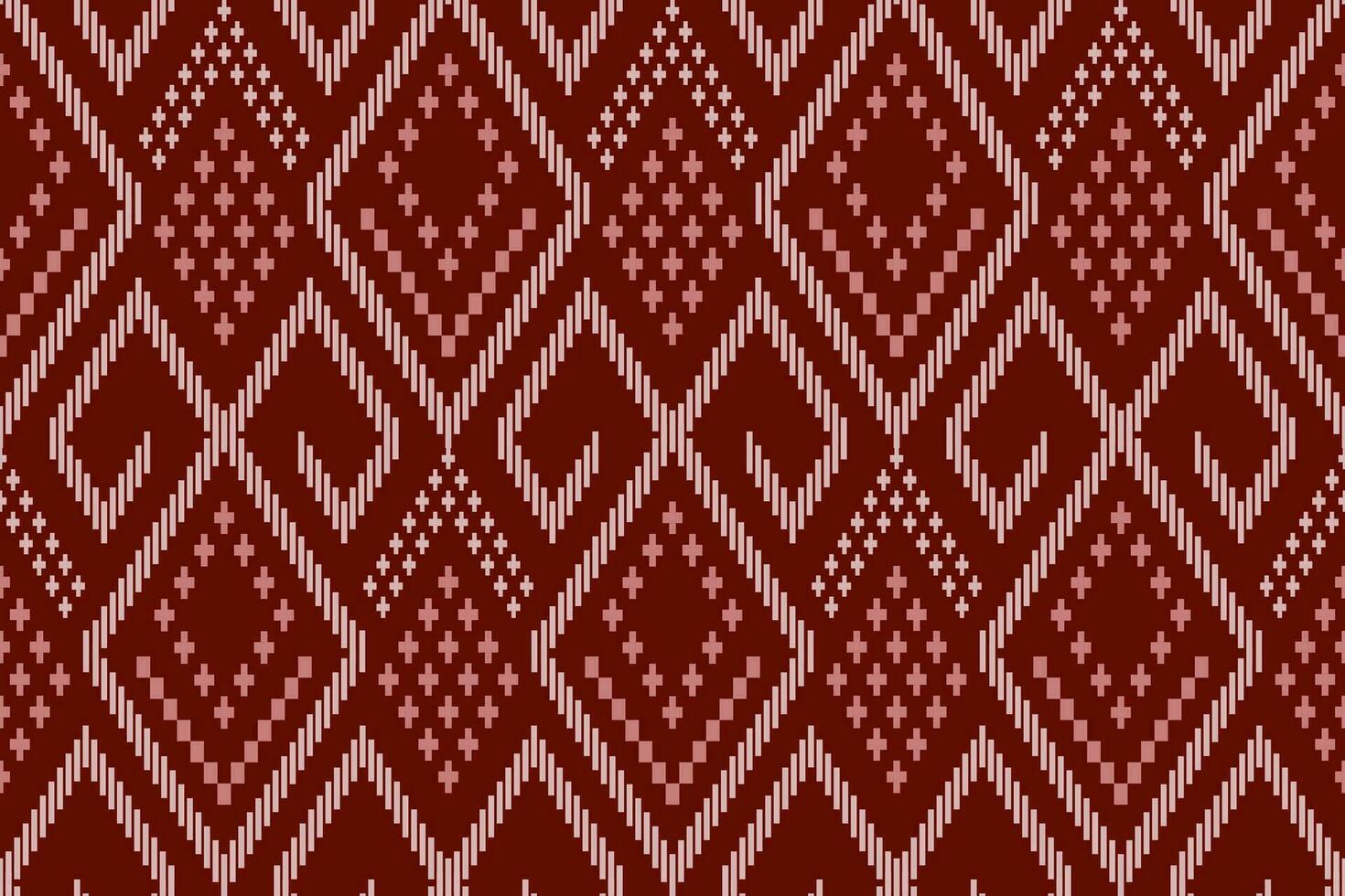 Red Traditional Ethnic Pattern Paisley Flower Ikat Background Abstract Aztec African Indonesian