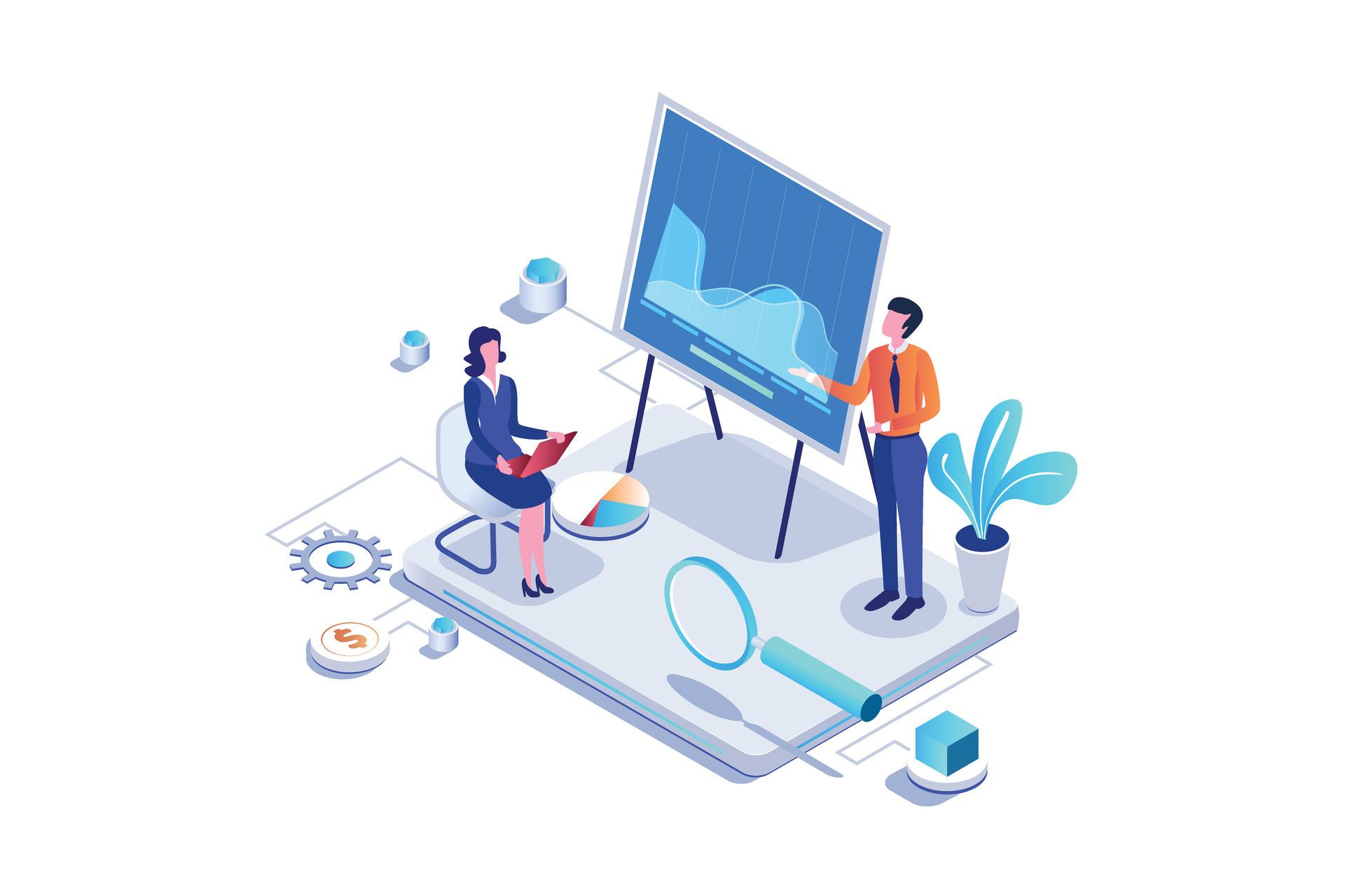 Marketing Strategy Isometric 32471291 Vector Art at Vecteezy
