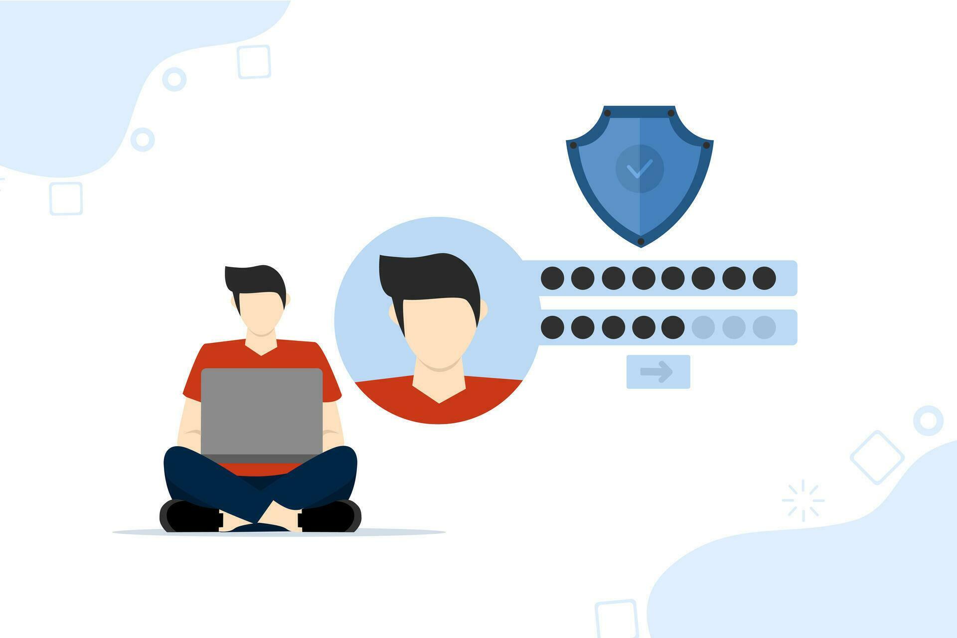 Cyber Security Vector Illustration Concept With Characters Data
