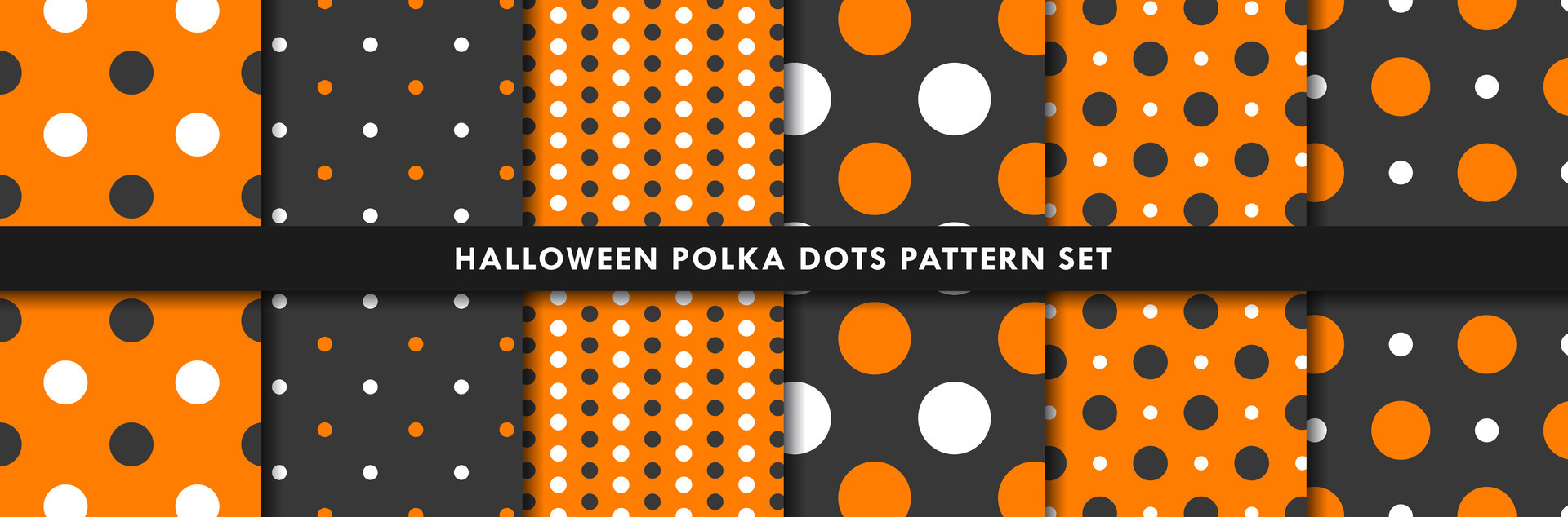 Halloween Polka Dot Pattern Background Set 32477930 Vector Art at Vecteezy