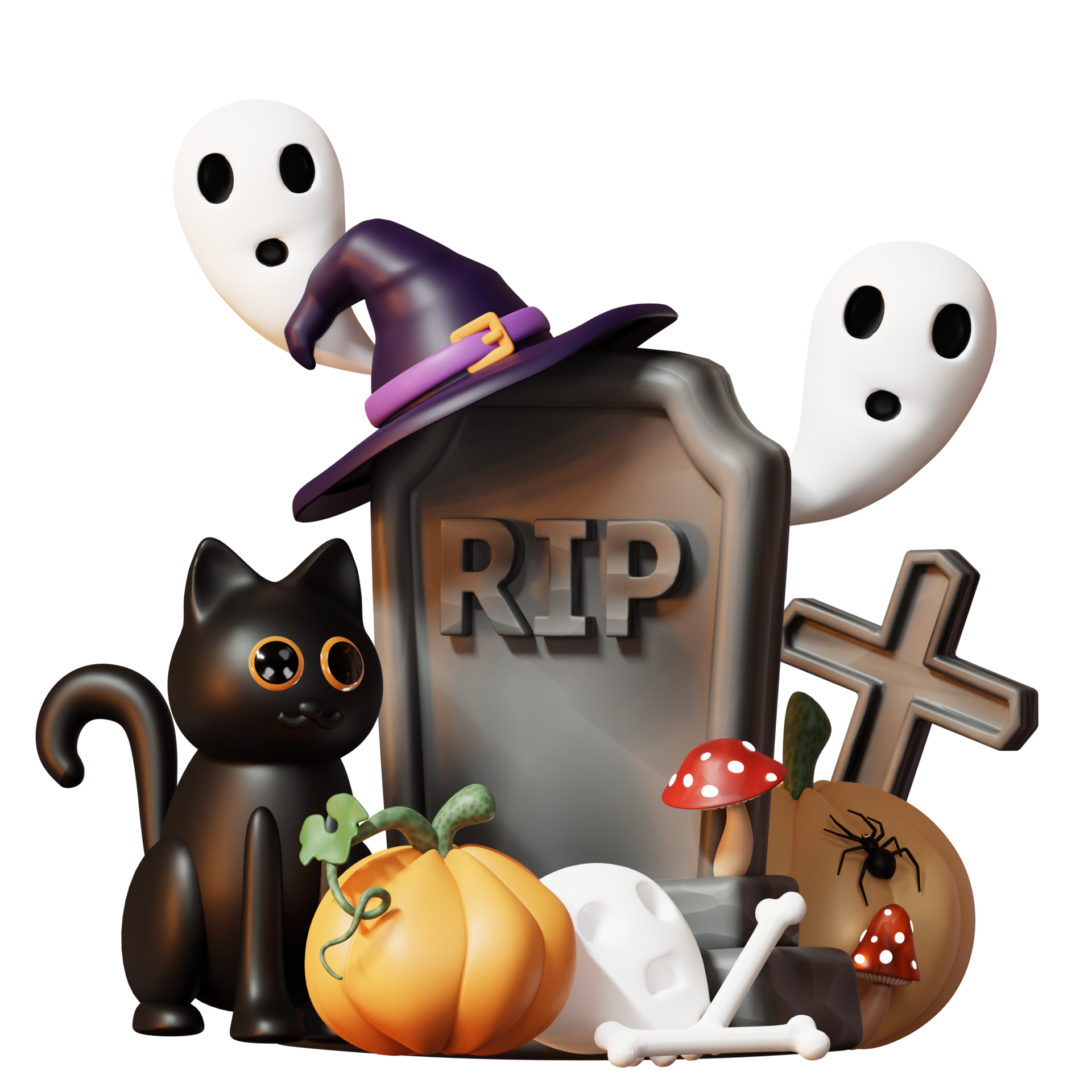 3d Happy Halloween Illustration 32479660 Png
