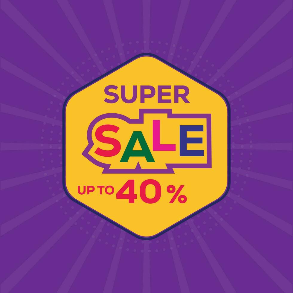 Vector Super Sale Banner Template Design For Social Media Promotion