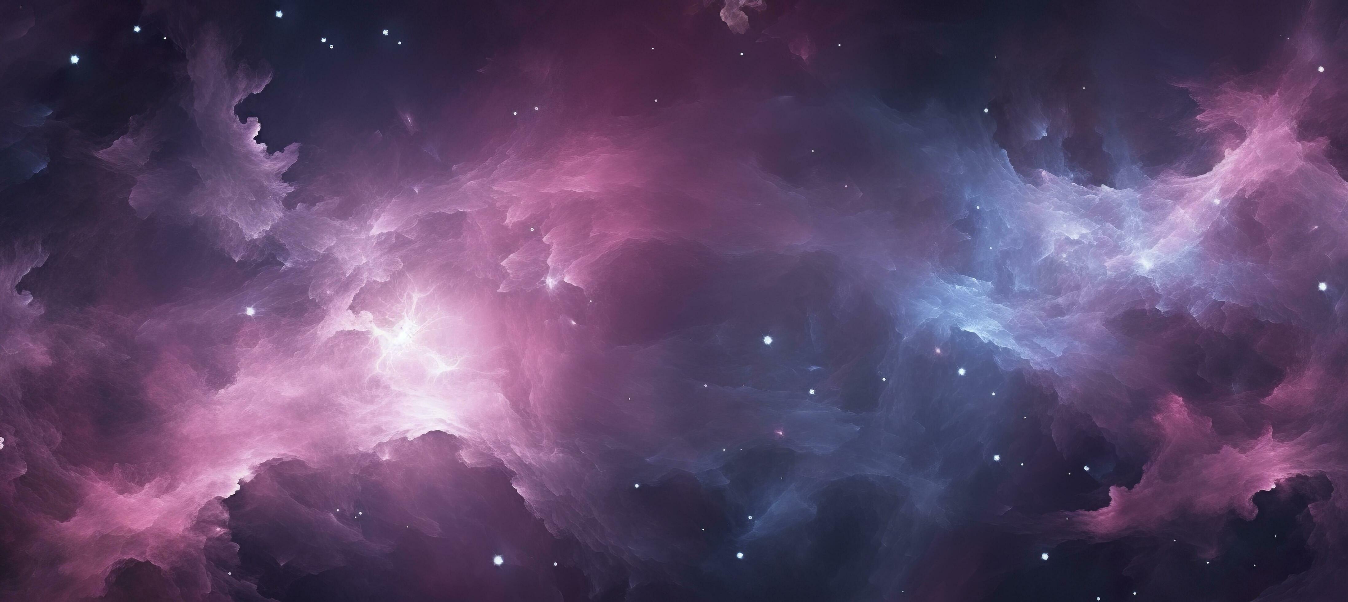 Galaxy texture with stars and beautiful nebula in the background, pink and gray. AI Generated ...