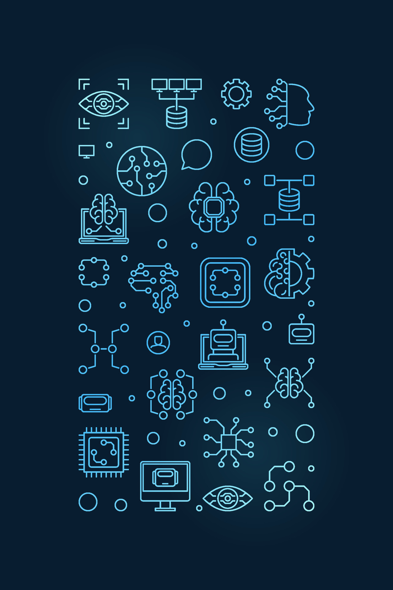 Machine Learning Ml Technology Concept Blue Vertical Outline Banner 32491710 Vector Art At