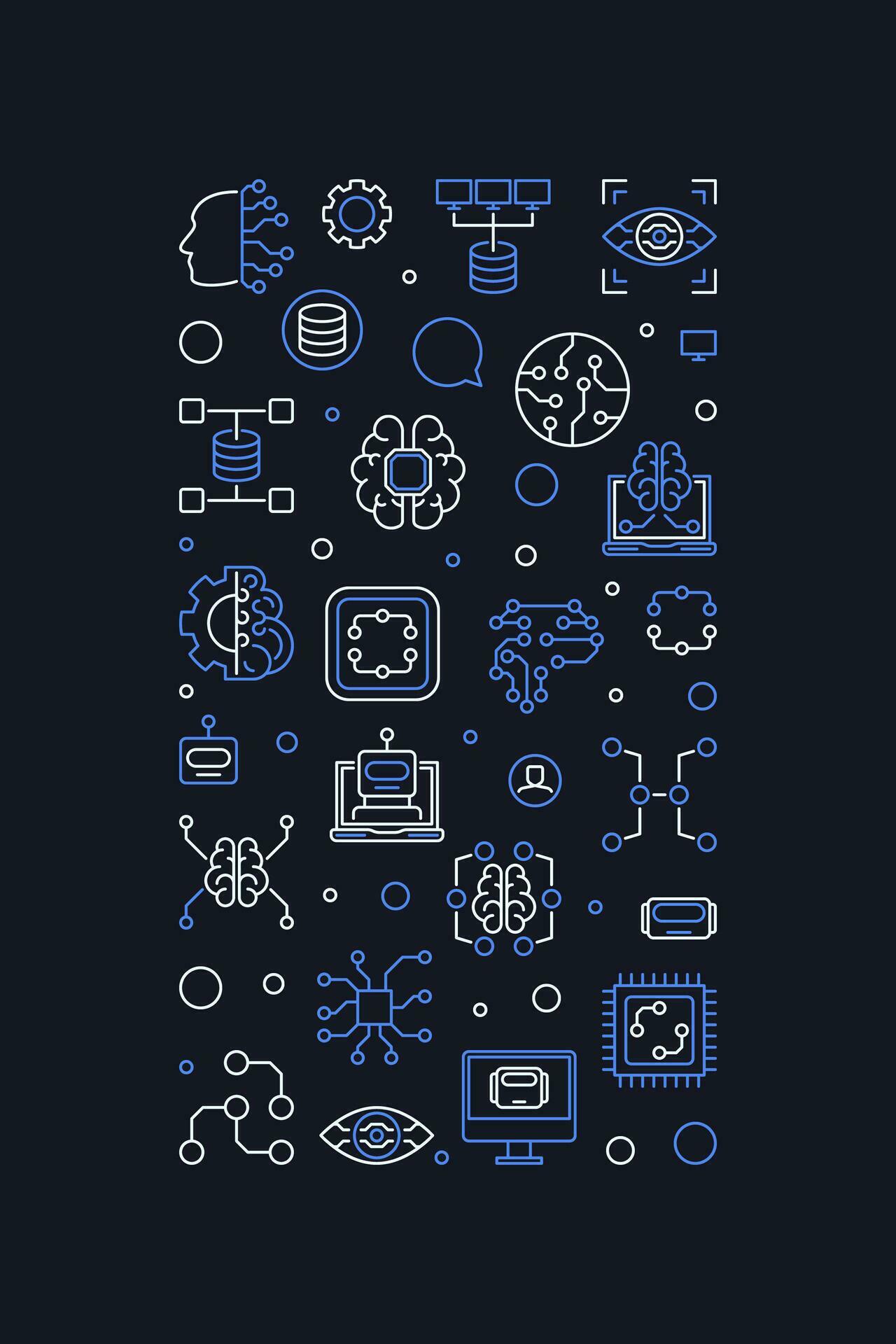 Machine Learning - ML vertical creative banner in linear style - New ...