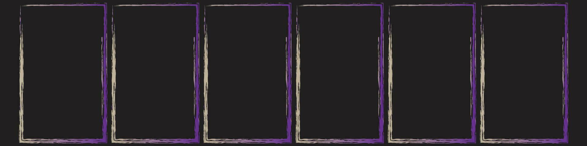 Grunge Square And Rectangle Frames Ink Empty Black Boxes Set Rectangle Borders Collections