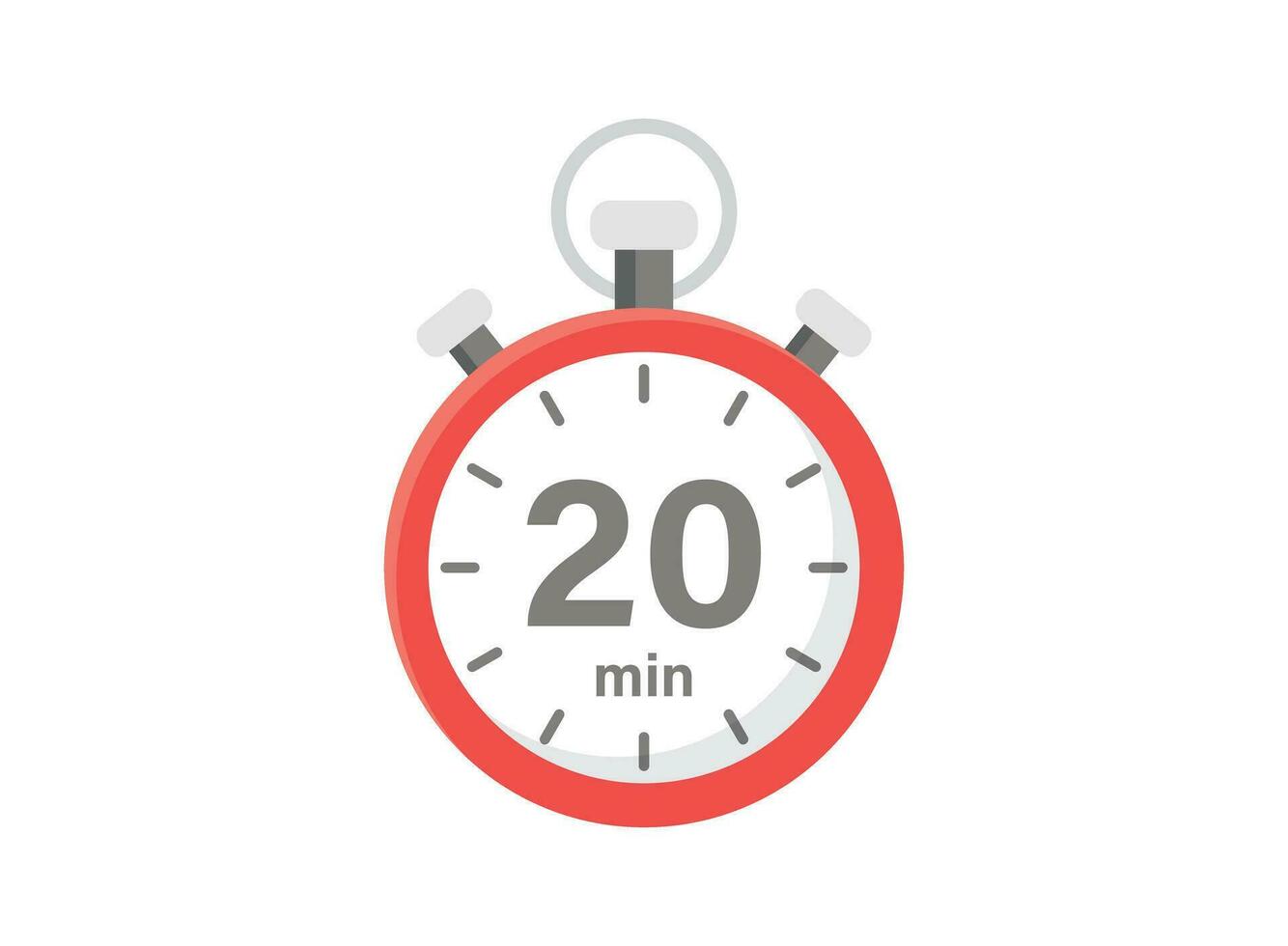 20 minutes on stopwatch icon in flat style. Clock face timer vector ... 20 minutes on stopwatch icon in flat style. Clock face timer vector ...