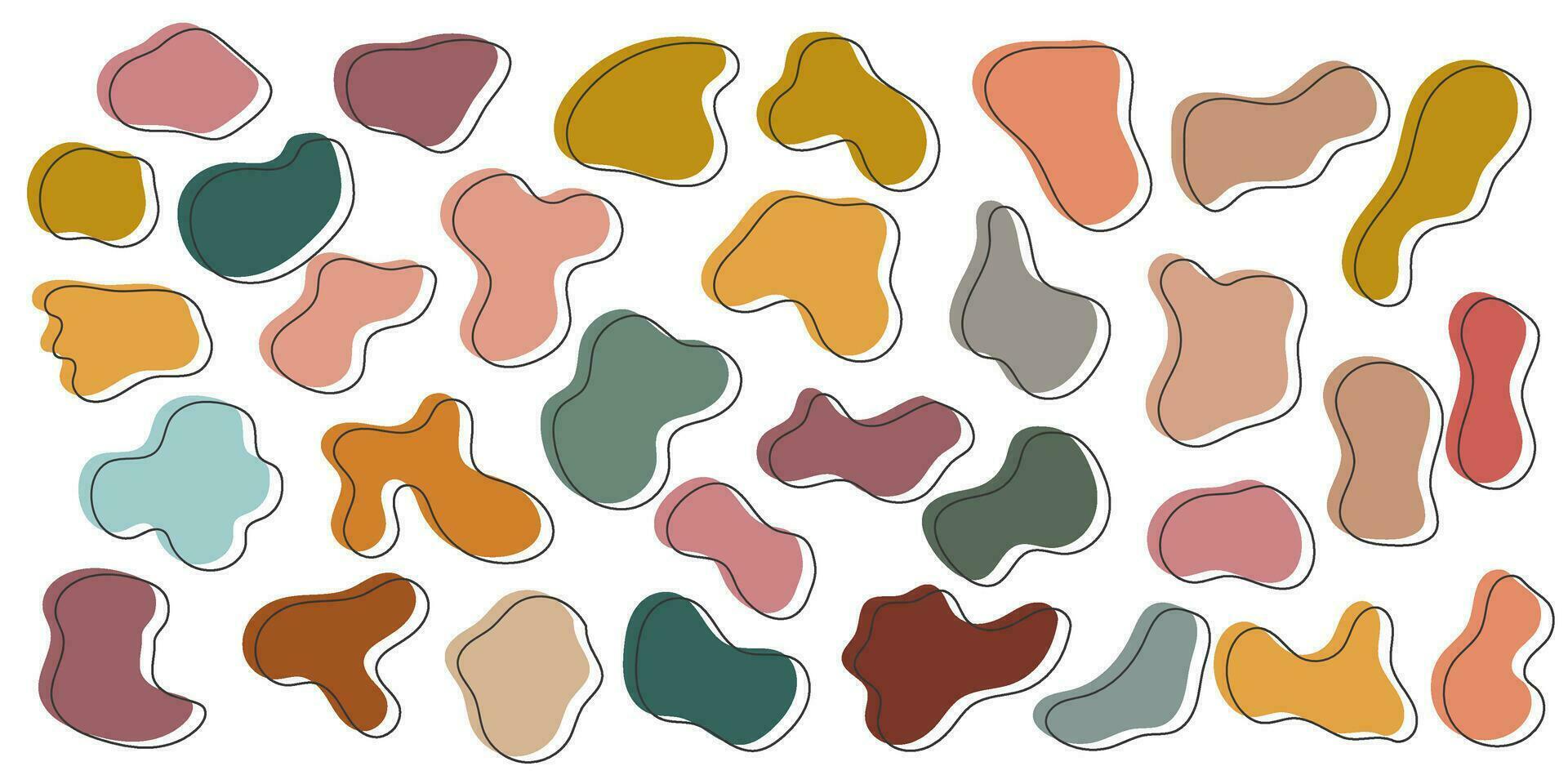 Amoeba blob, organic abstract shape. Set of Liquid amorphous shapes, fluid blotch pastel color ...