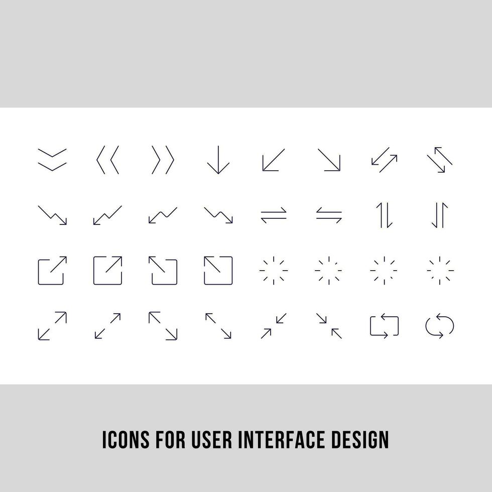 Minimal user interface design thin stroke icon set. web design, line ... Minimal user interface design thin stroke icon set. web design, line ...