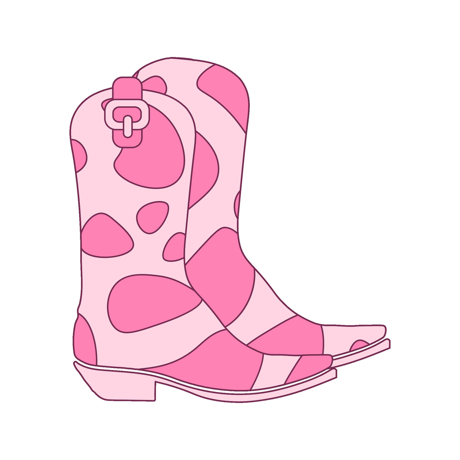 Isolated Pink Cowgirl Boots Pair With Cow Pattern 32497162 Vector Art At Vecteezy