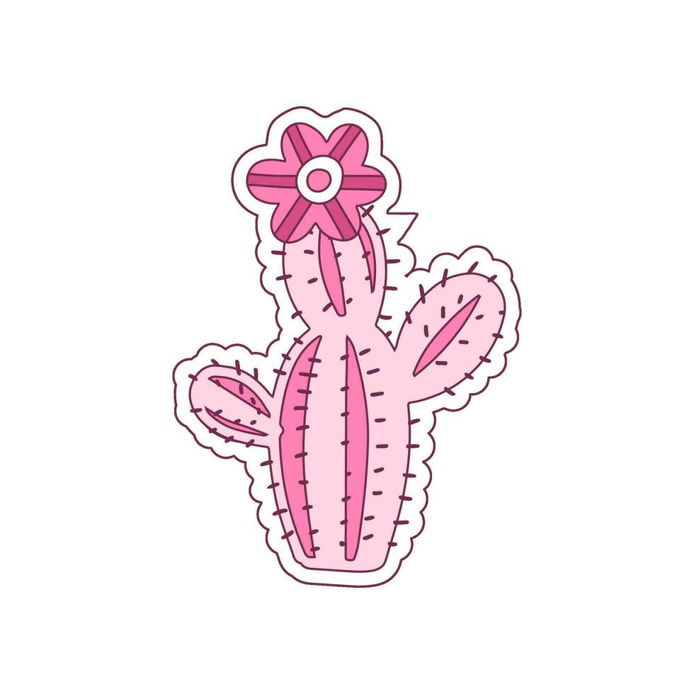 Pink Cowgirl cactus decorative sticker. Girlish Cowboy western and wild ...